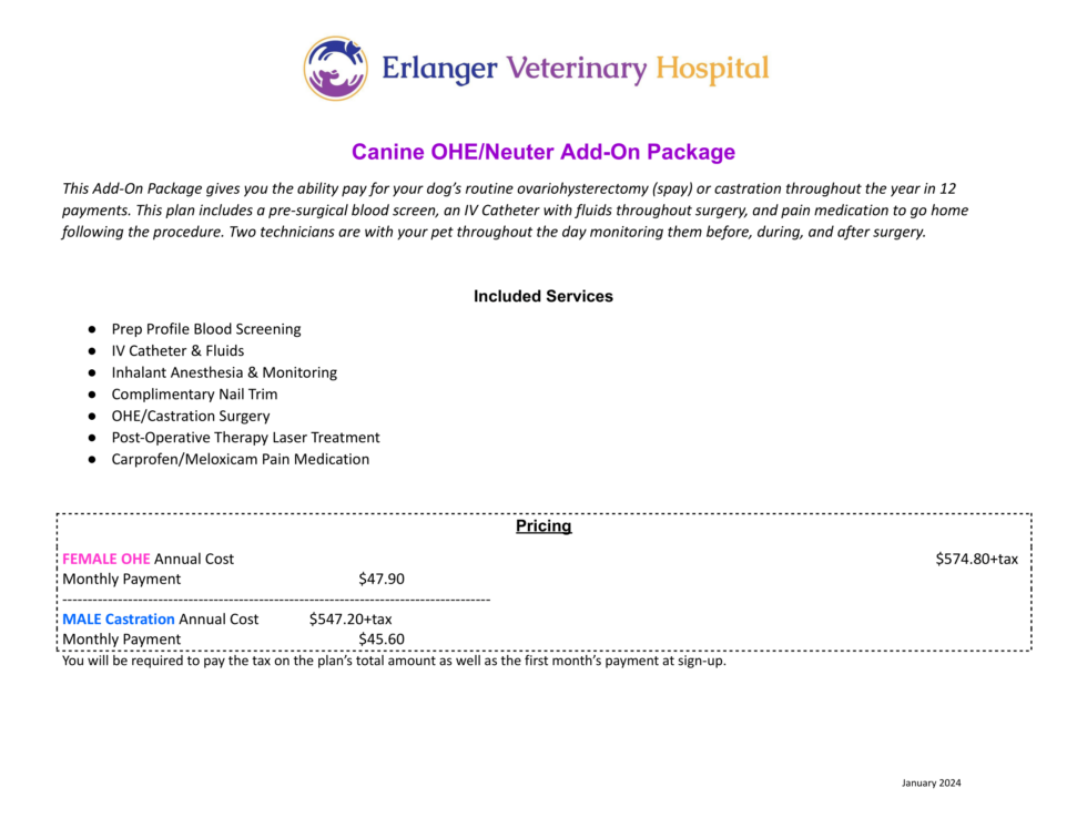 Preventative Care Plans - Erlanger Veterinary Hospital - Erlanger, KY Vet