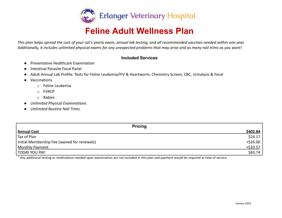 Preventative Care Plans - Erlanger Veterinary Hospital - Erlanger, KY Vet