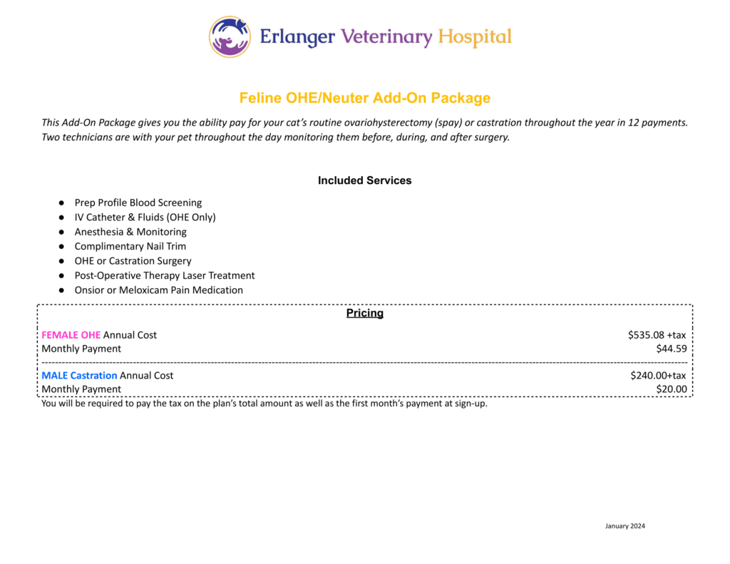 Preventative Care Plans - Erlanger Veterinary Hospital - Erlanger, KY Vet